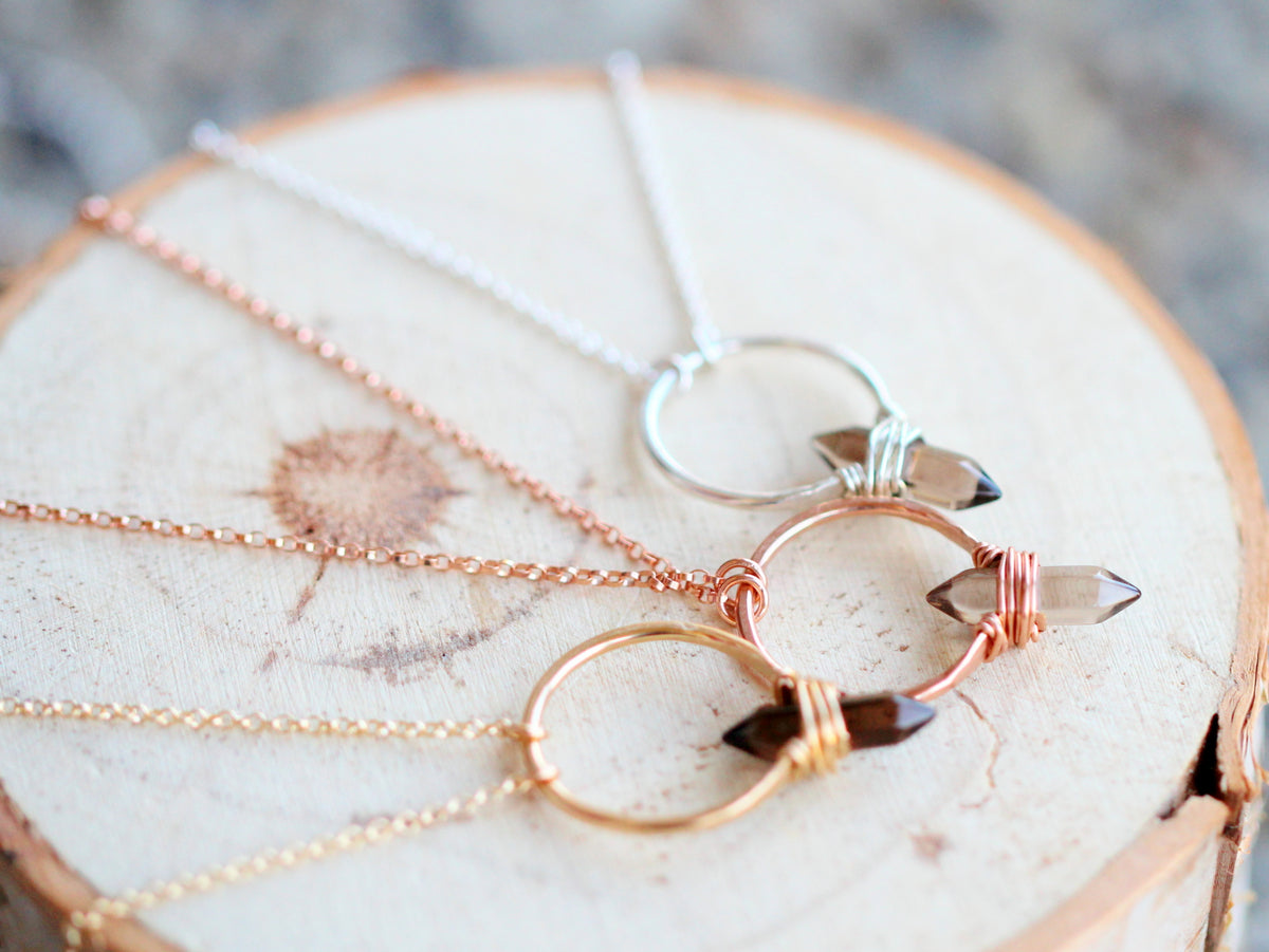 Crest Necklace - Smoky Quartz - Saressa Designs®